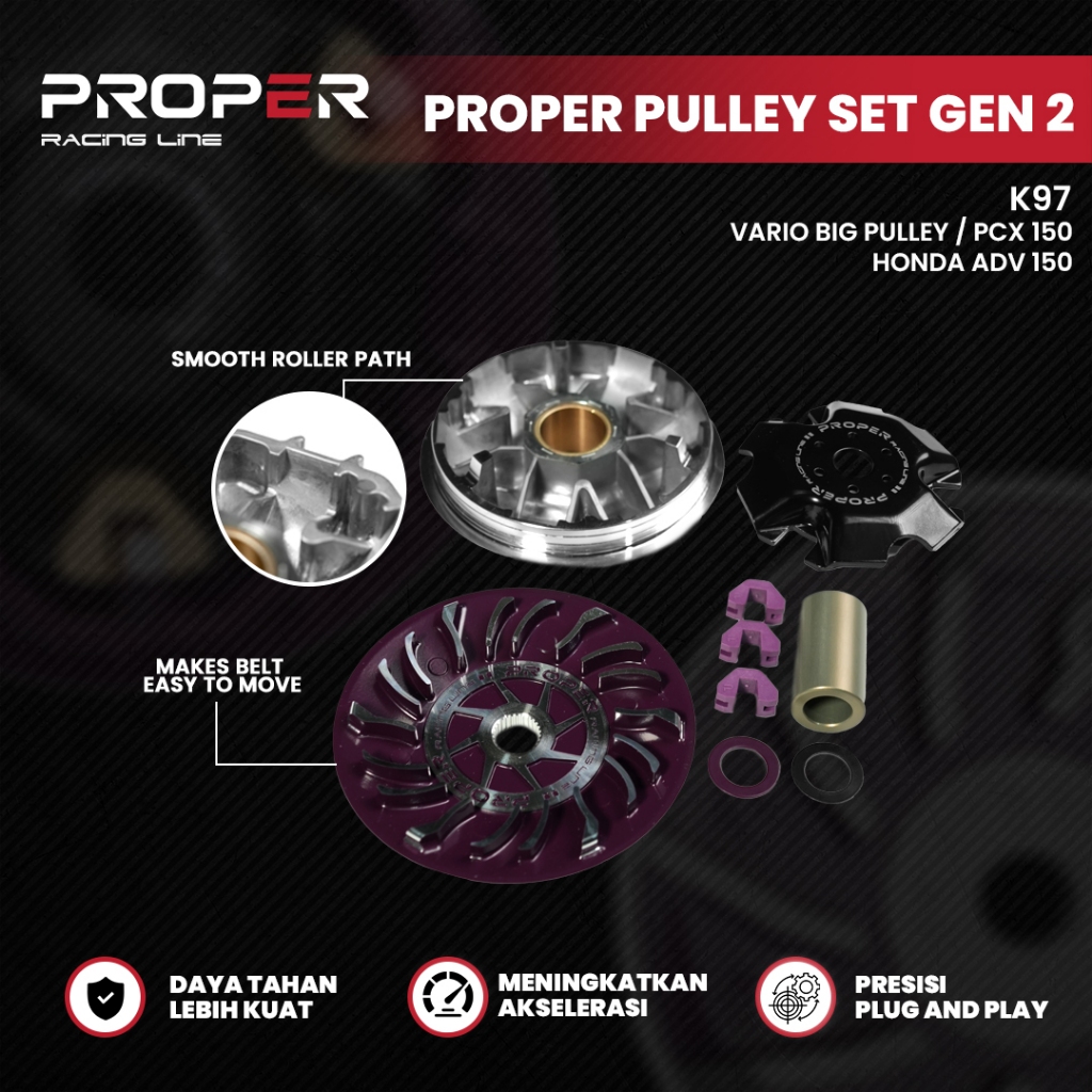 Jual ROPER RACING LINE MAGIC PULLEY SET K97 VARIO BIG PULLY PCX 150 ADV 150 PROPER RACING LINE ...