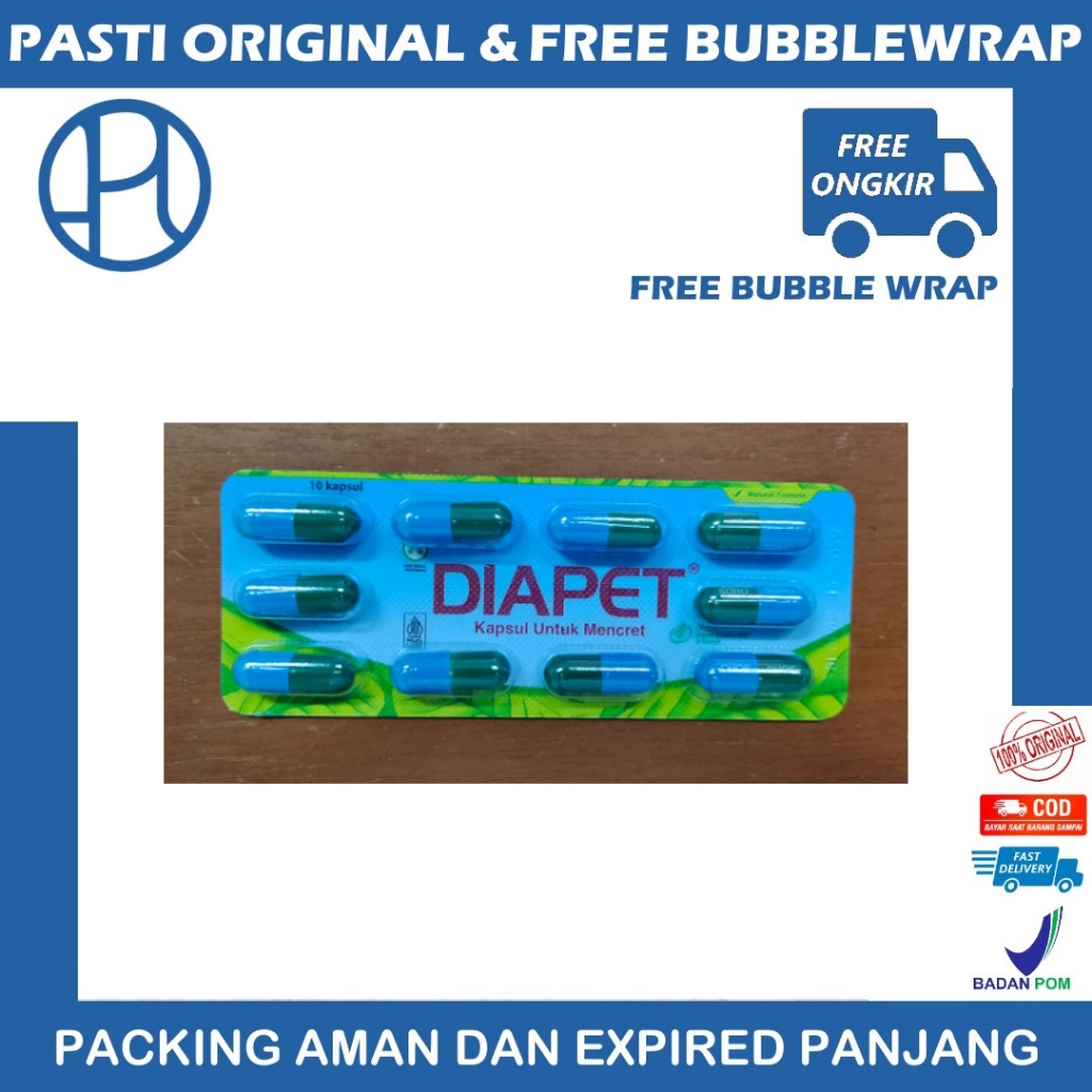 Jual DIAPET ISI 10 KAPSUL KEMASAN BARU UNTUK MENCRET DIARE | Shopee ...
