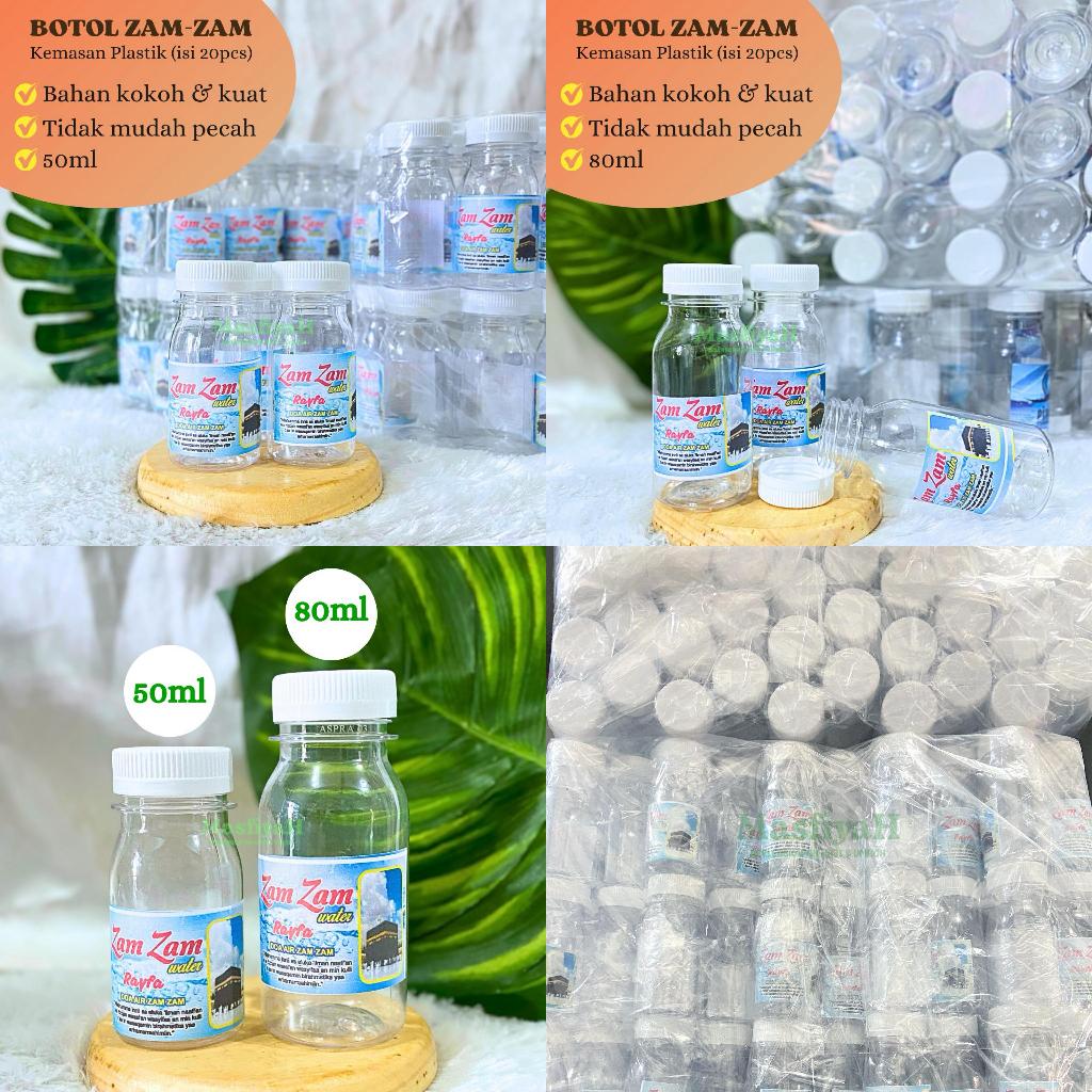 Jual Botol Zam-zam 30ml 50ml 80ml isi 20pcs Kosongan Botol Kosong Air ...