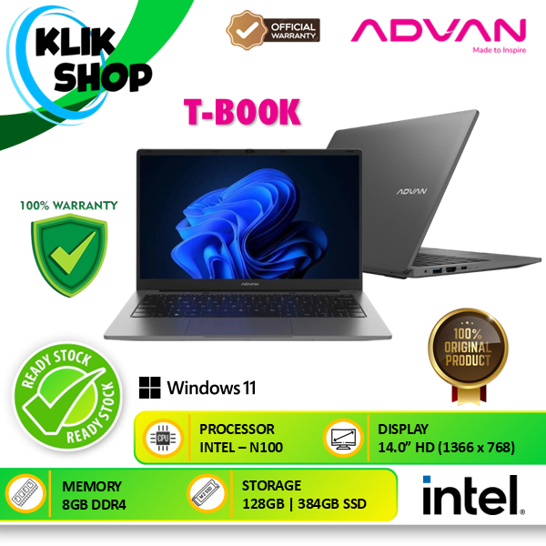 Jual ADVAN Laptop T-Book 14 Intel N100 8GB 384GB Windows 11 Home 14" HD ...