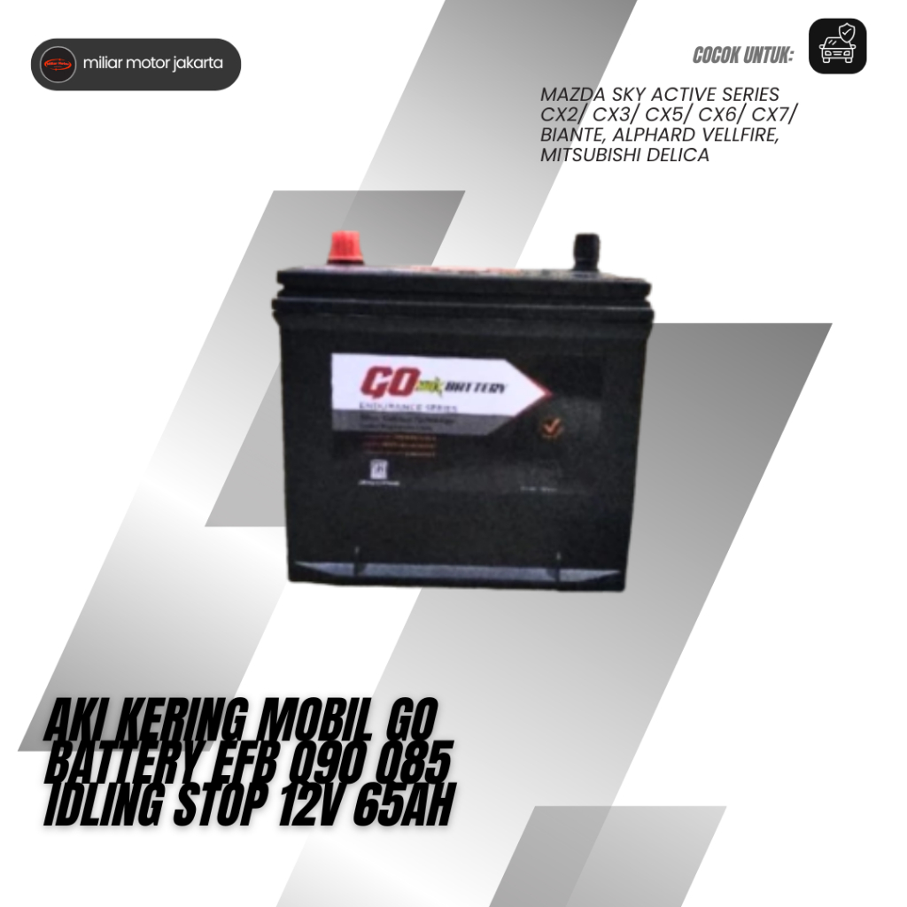 Jual Aki Kering Mobil GO Battery EFB Q90 Q85 Idling Stop 12V 65Ah Mazda CX-5 Sky Active | Shopee ...
