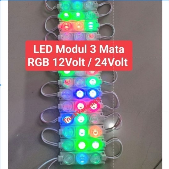 Jual Lampu LED Modul 3 Mata RGB 12 Volt dan 24 Volt | Shopee Indonesia