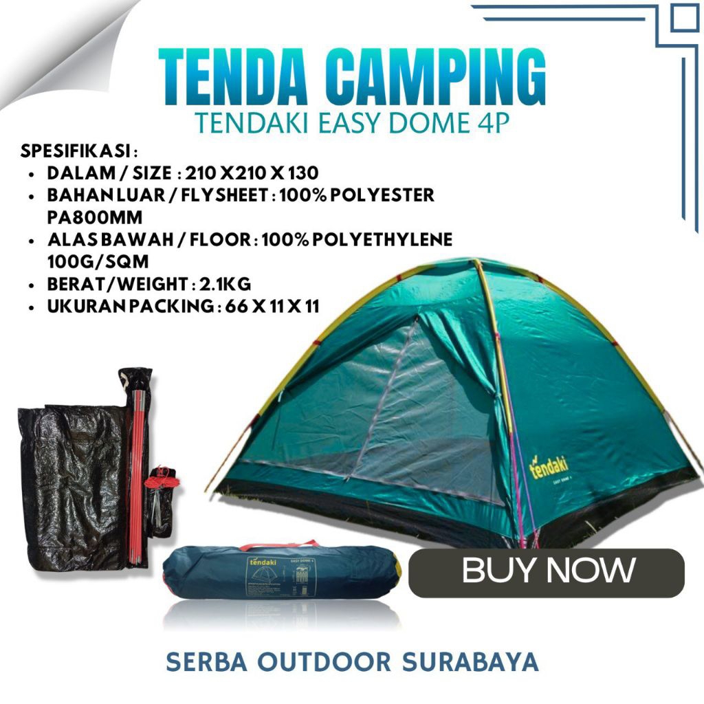 Jual Tenda Camping Tendaki Easy Dome dan HY BC 4P – Tenda 4P Ringan ...