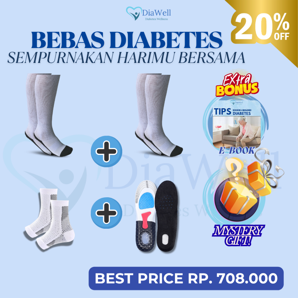 Jual Paket Kesehatan Kaki Diawell - 2 Kaos Kaki Diabetes Lembut ...