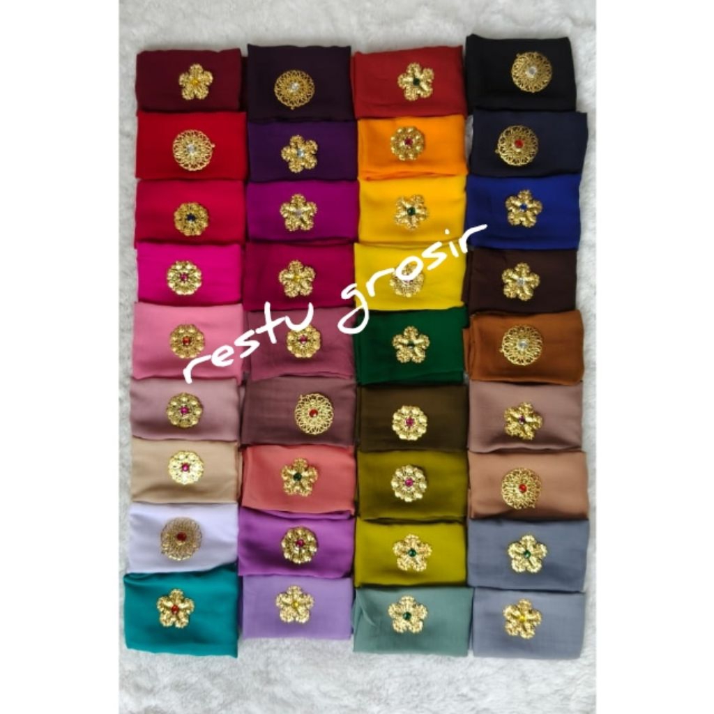 Jual Selendang polos sifon + bros acesoris | Shopee Indonesia