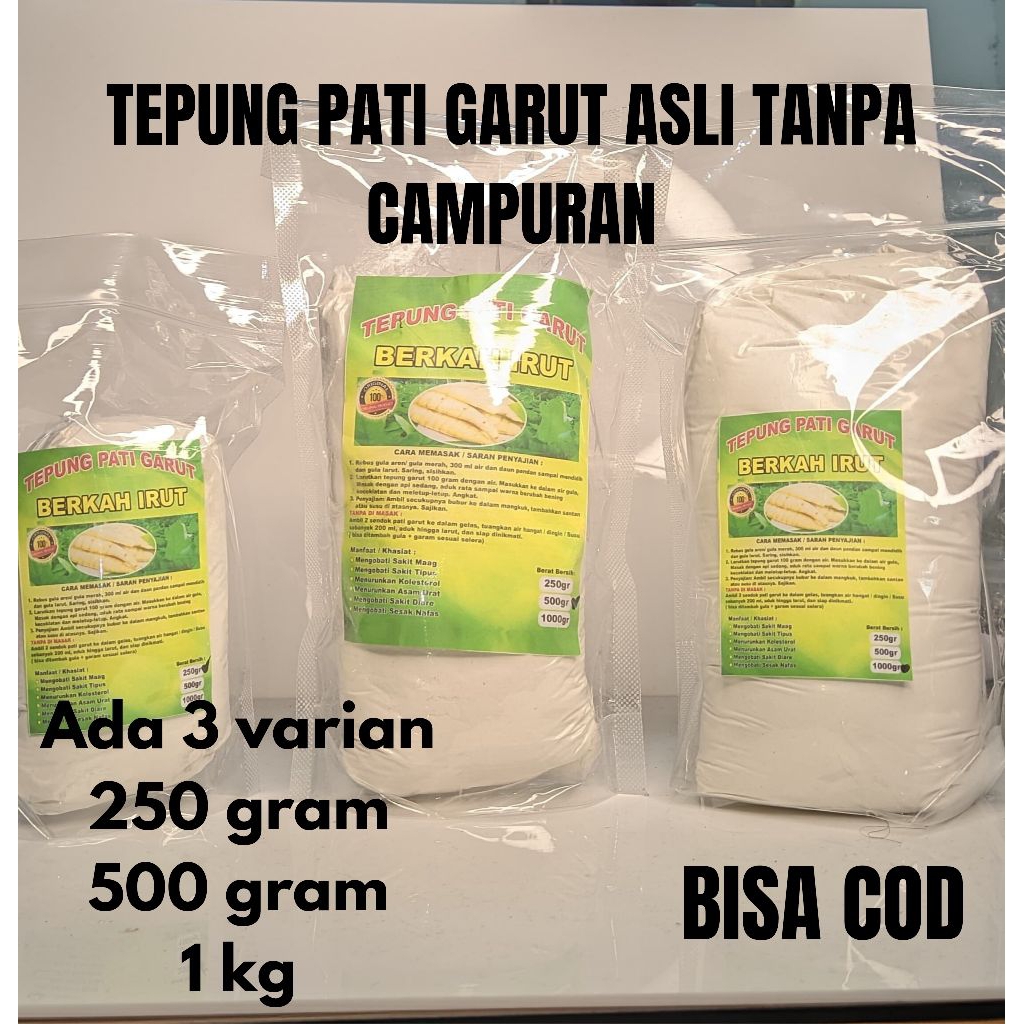 Jual Tepung Garut Pati Garut Asli 100% Original Tekstur Halus Solusi ...