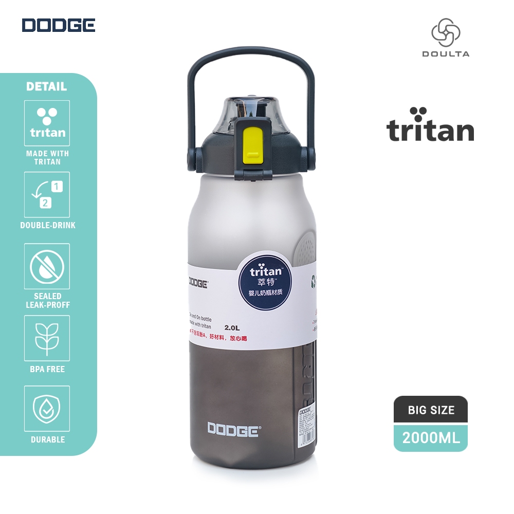 Jual DODGE Botol Minum 2 Liter TRITAN Warna Doff | BPA Free | Bisa ...