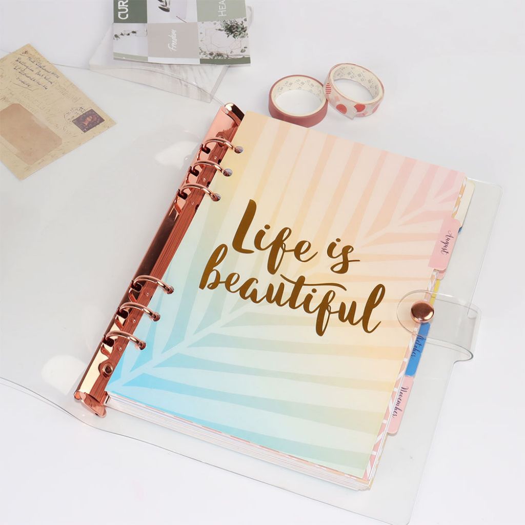 Jual READY INSTANT Clear Cover Binder A5 A6 ROSE GOLD PREMIUM ...