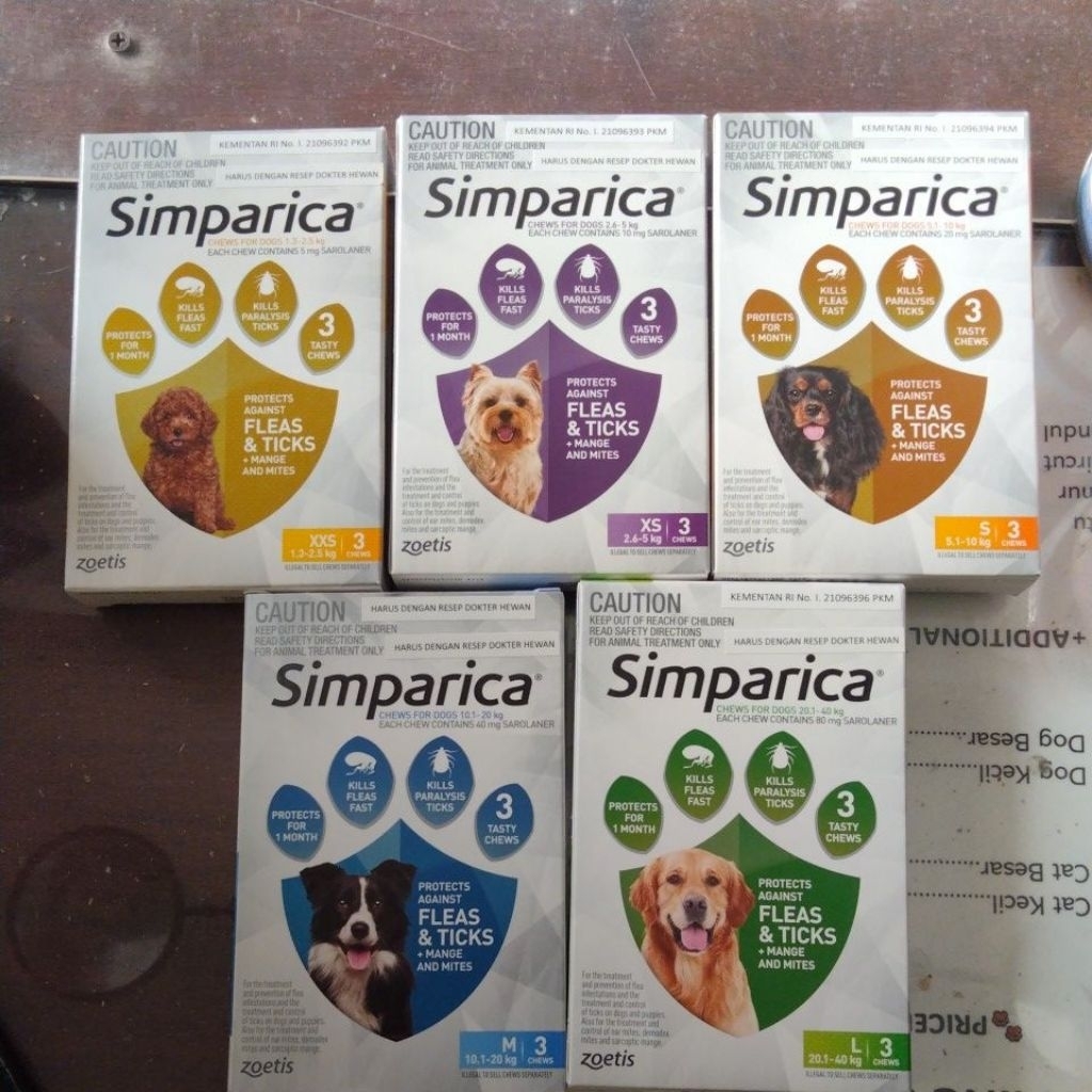 Jual SIMPARICA OBAT KUTU ANJING 5MG 10MG 20MG 40MG 80MG | Shopee Indonesia