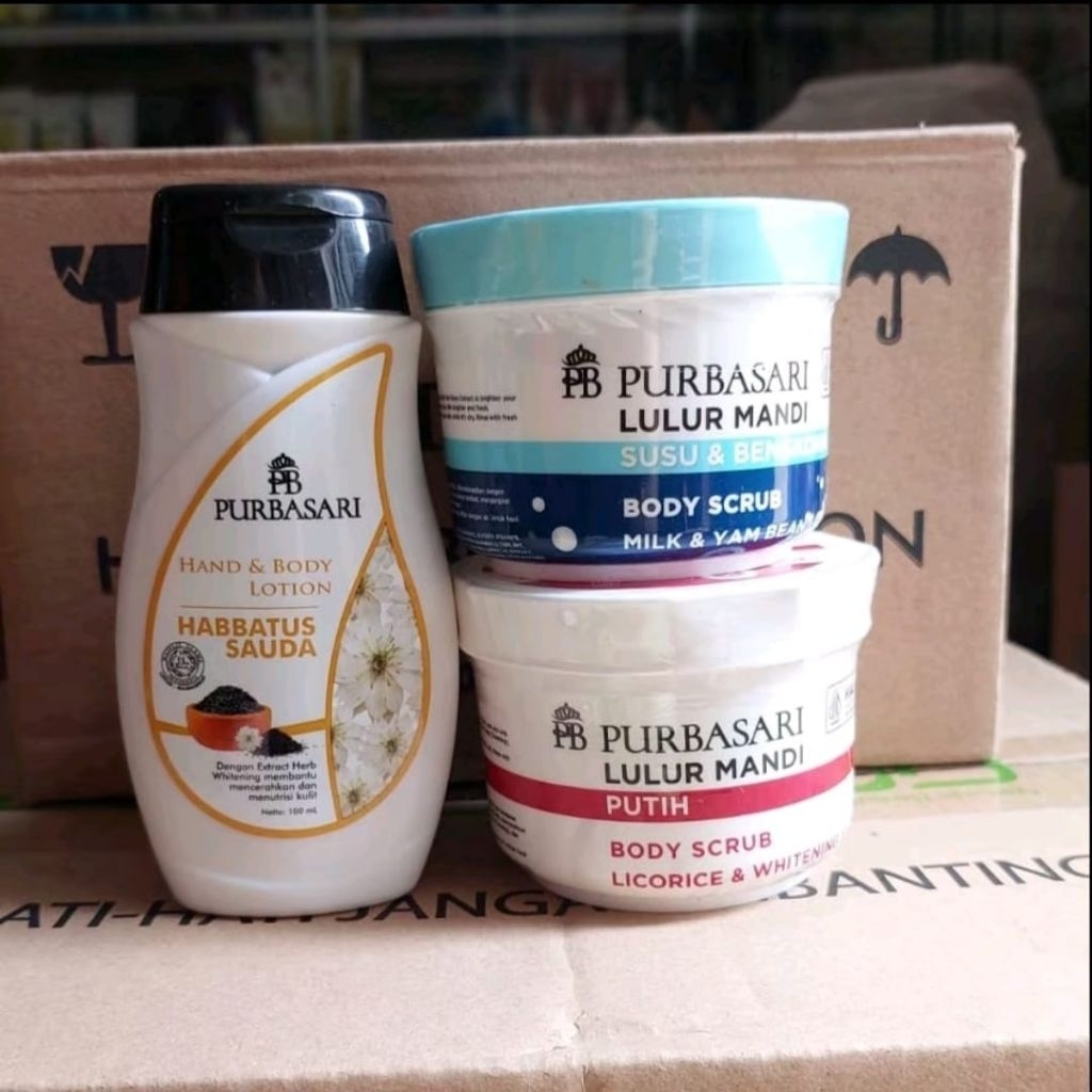Jual ( PAKET ISI 3 ) PURBASARI LOTION HABBATUSAUDA || 100ML + LULUR ...