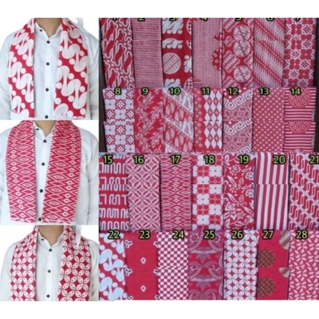 Jual Syal Selendang Cukin Batik Merah Putih Spesial Edisi Tahun baru ...