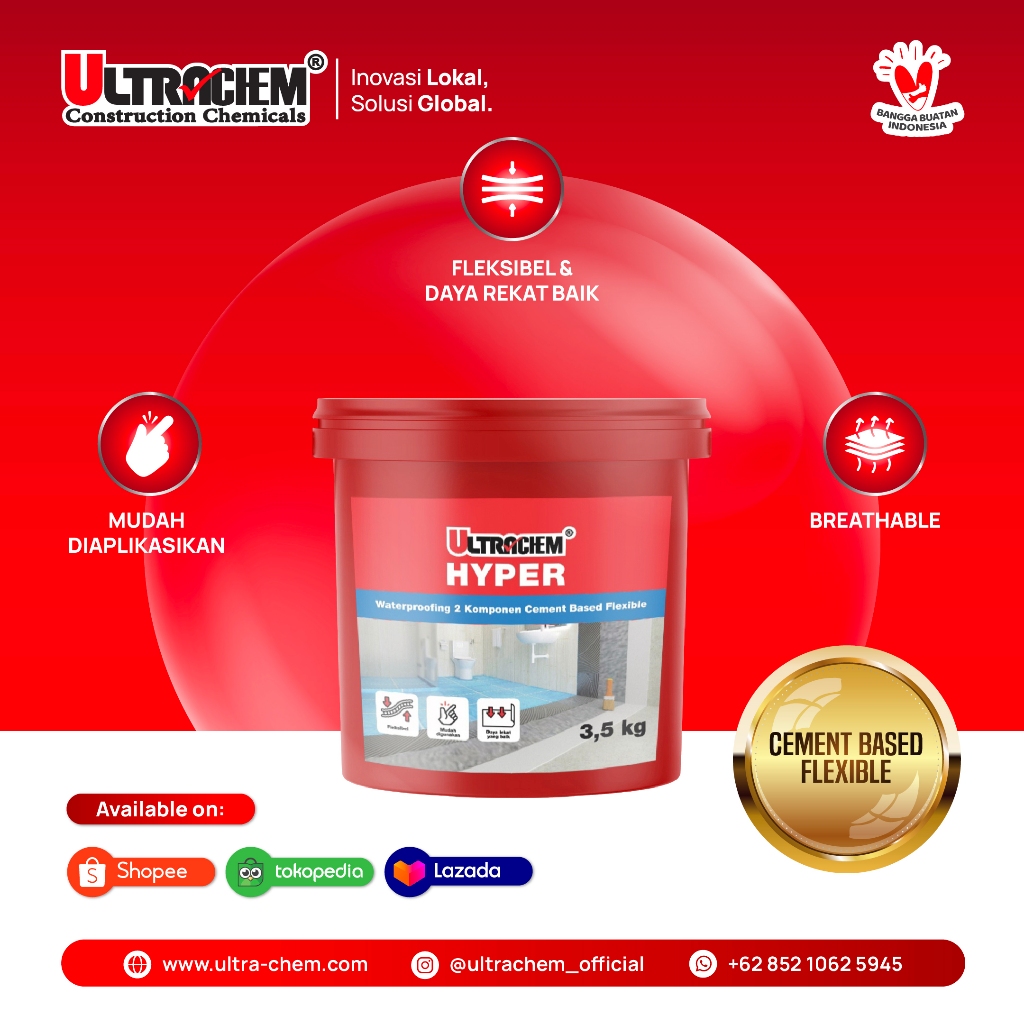 Jual ULTRACHEM HYPER SET (A+B) WATERPROOFING 2 KOMPONEN - 3,5Kg | Shopee Indonesia