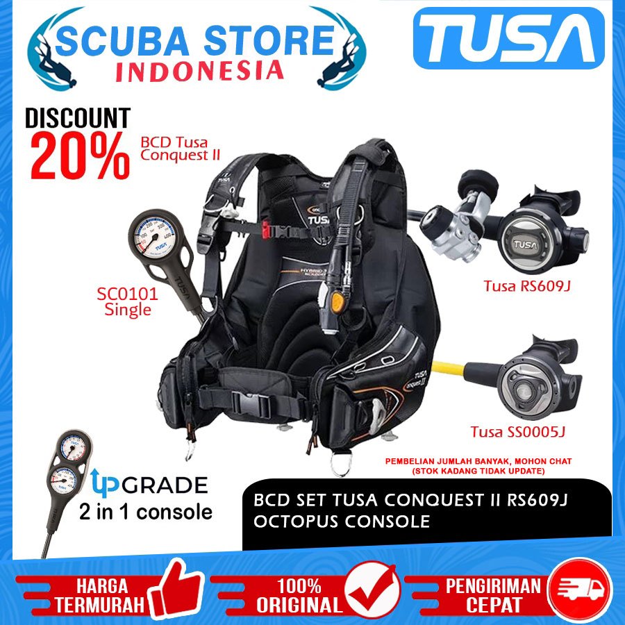 Jual Paket BCD Set Package Tusa BC0201B Conquest II Regulator RS609J ...