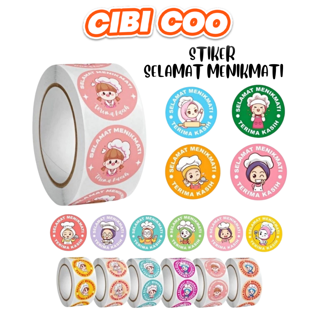 Jual CIBICOO STIKER JUALAN TERIMA KASIH SELAMAT MENIKMATI 500 LABEL ...