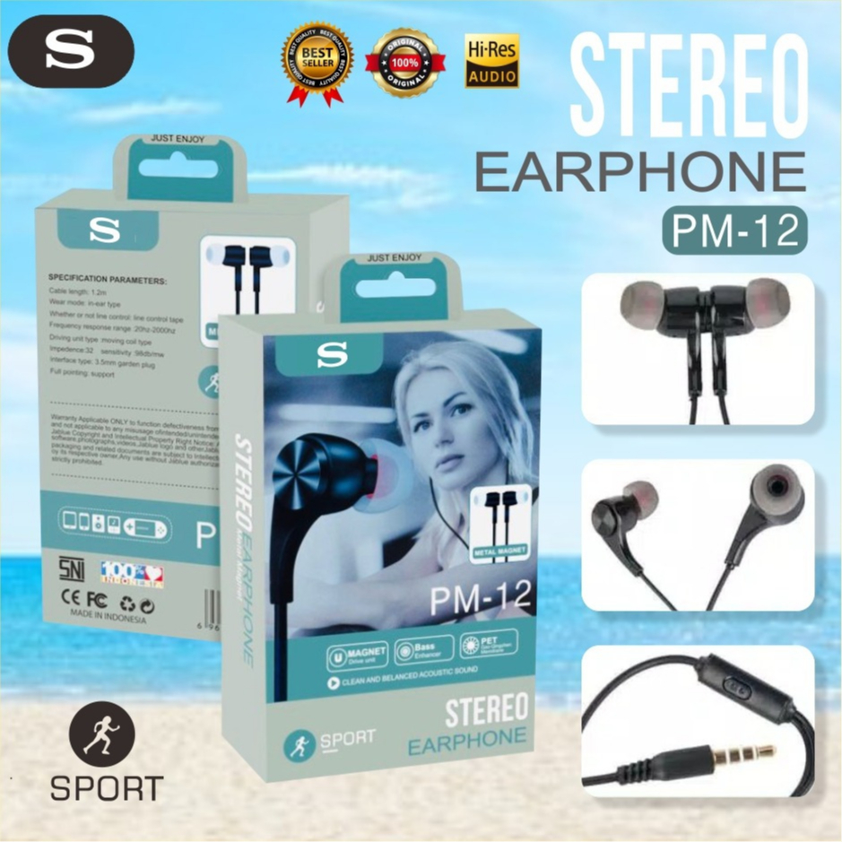 Jual MDR PM12 / PM-12 Handset / Headset H/F / HiFi Handsfree Earphone ...