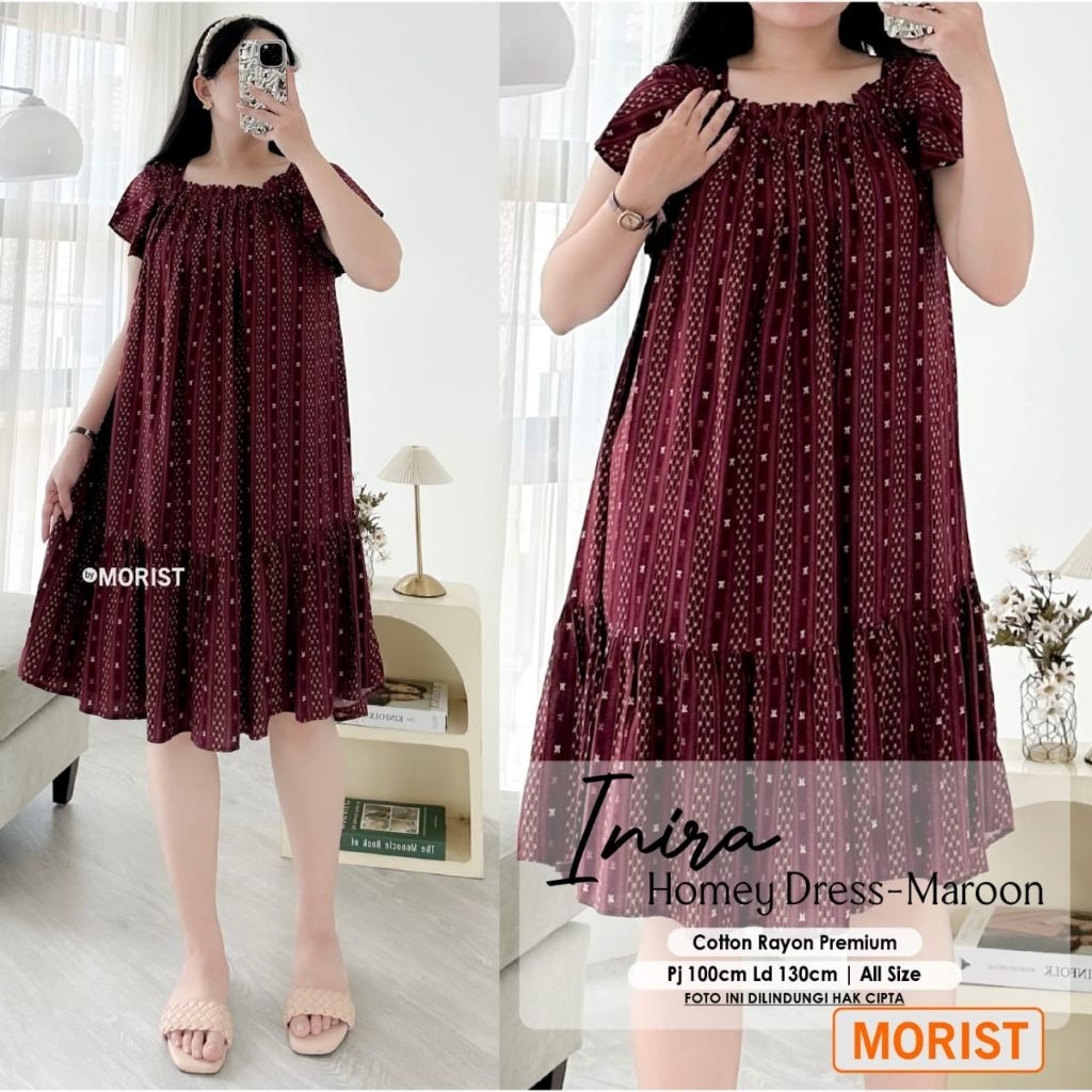 Jual MOCA Inira Molam Enesi Lasci Leopi Homey Dress Daster Cantik ...