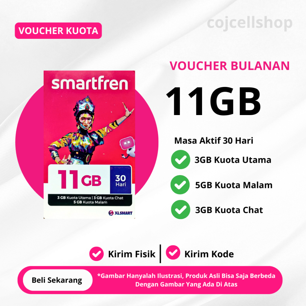 Jual Paket Data Smartfren Unlimited/Voucher Data SMARTFREN 11GB 30 Hari ...