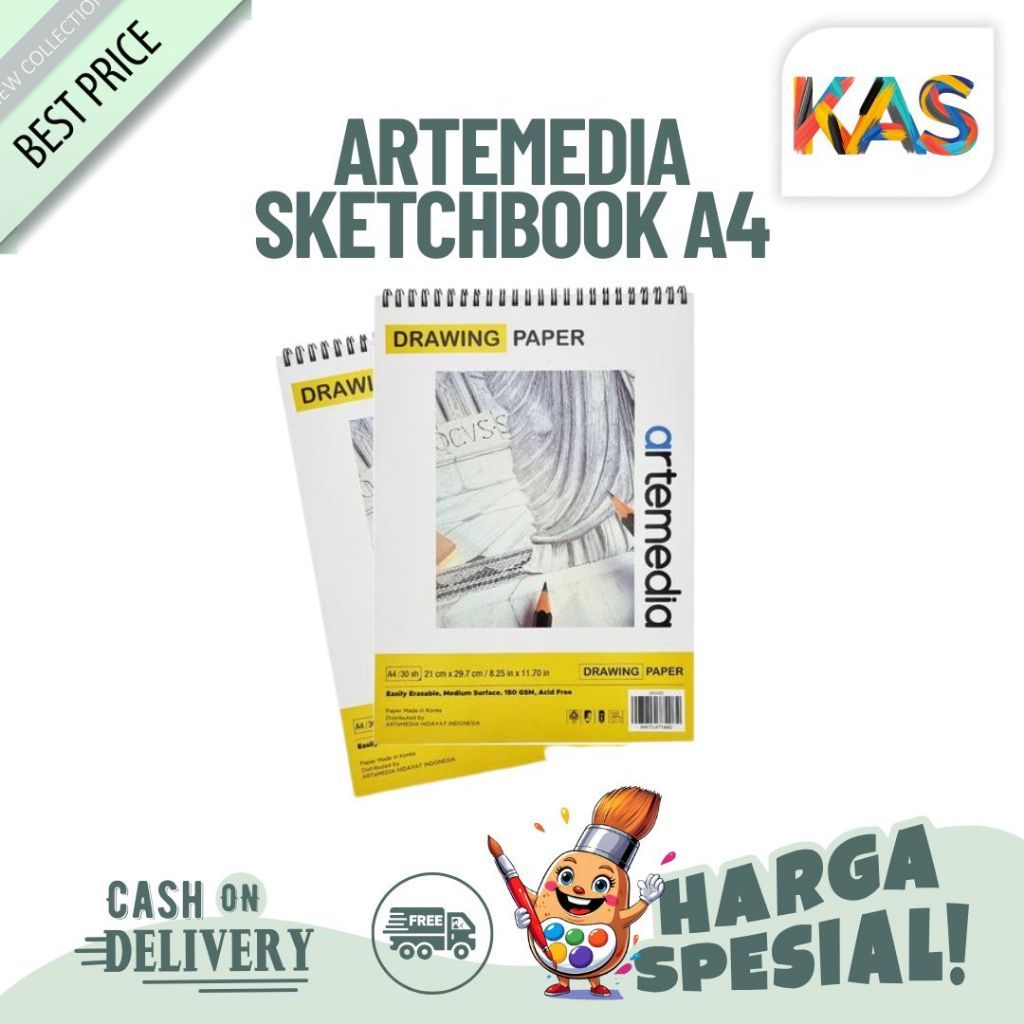 Jual Artemedia Sketchbook A5 Drawing Paper Book Wire Bound 150 Gsm Buku ...
