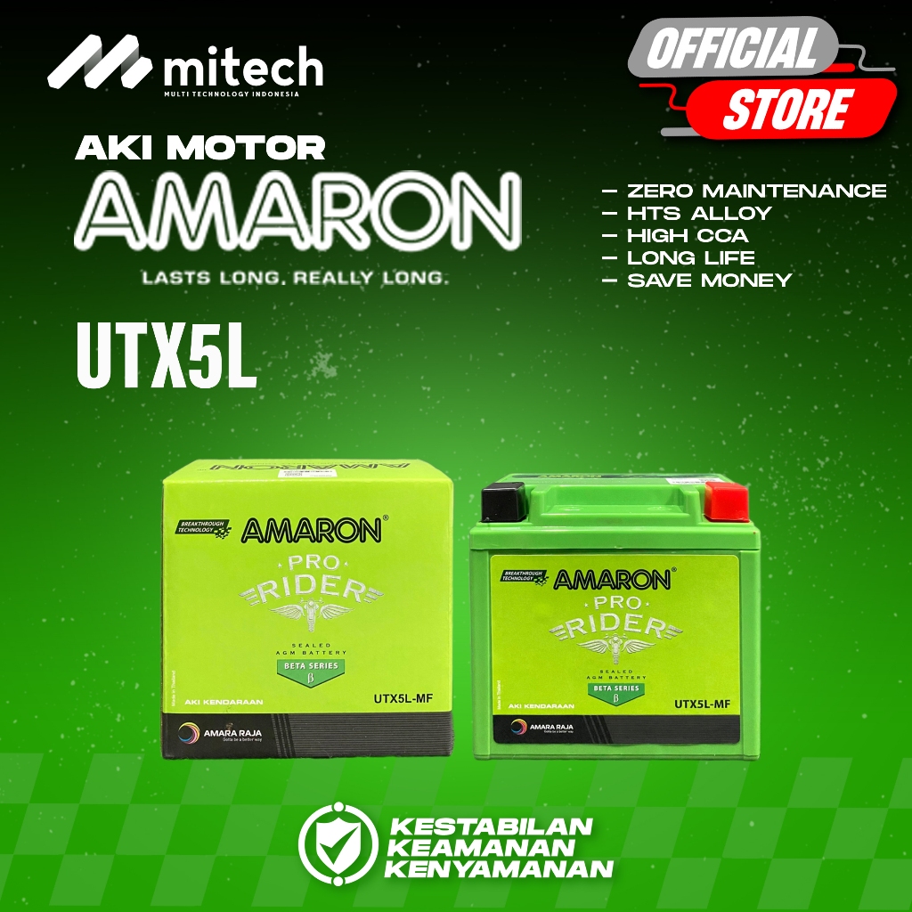 Jual Amaron Aki Kering Motor Yamaha R25 UTX5L / YTX7L-BS / GTZ7V - 12V / 5.5Ah | Shopee Indonesia
