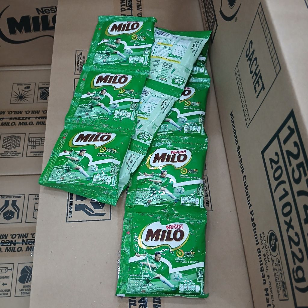 Jual Nestle ~ Milo Minuman Serbuk Coklat Sachet 22gr | 1 Dus (20 ...