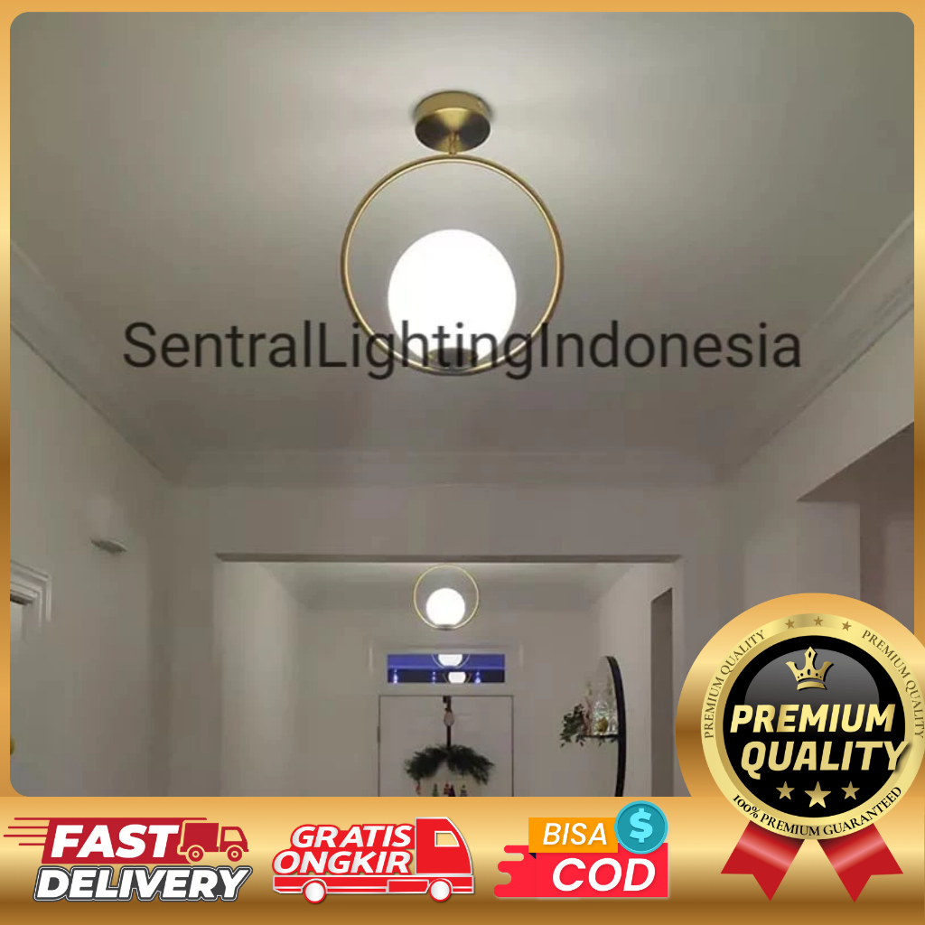 Jual SLP8019 LAMPU PLAVON PLAFON NORDIC GOLD MINIMALIS MODERN TERAS ...