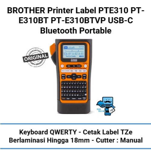 Jual BROTHER Printer Label PTE310 PT-E310BT PT-E310BTVP USB-C Bluetooth ...