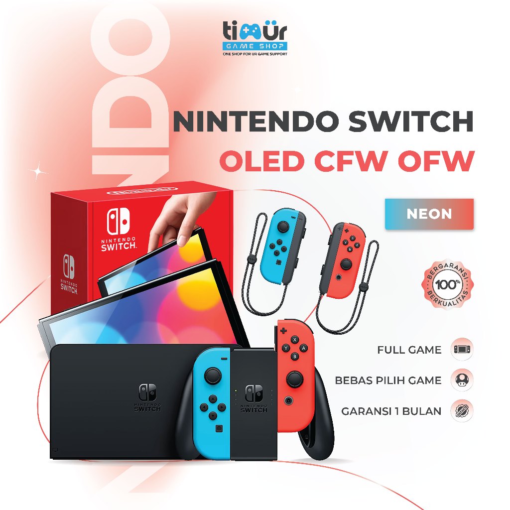 Jual Nintendo Switch OLED Neon Console Mesin CFW 128GB 256GB 512GB 1TB ...