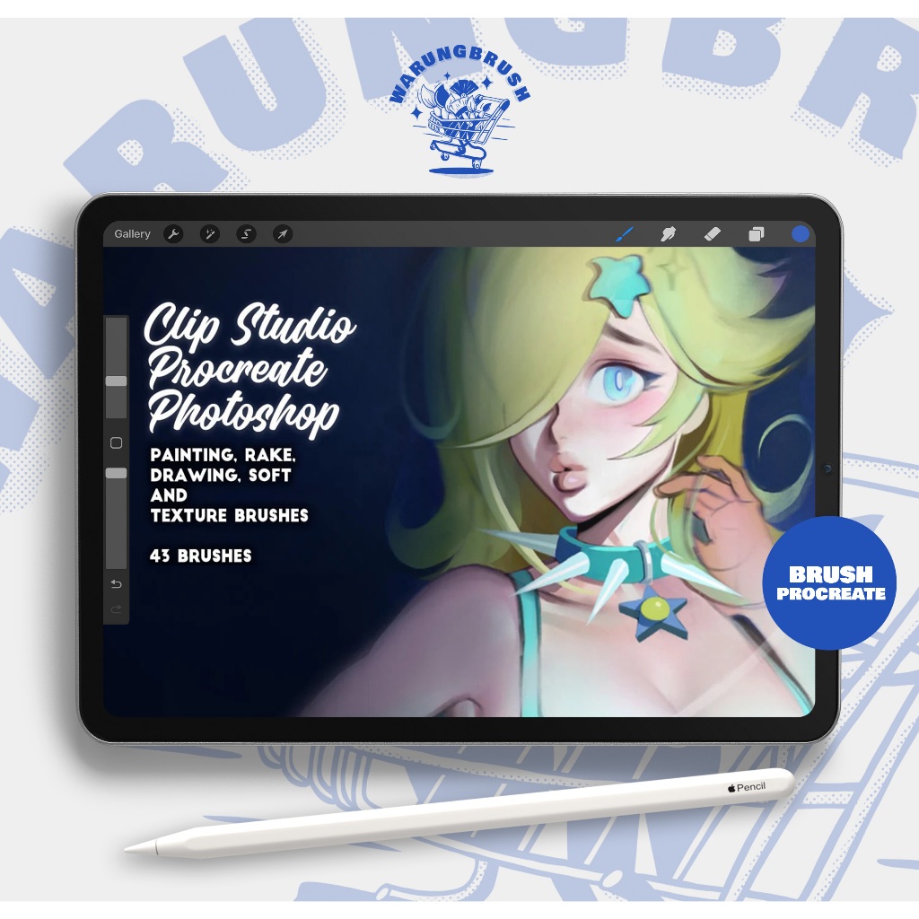 Jual Drawing, Rake & Texture Brushes for Procreate, Photoshop, CSP ...