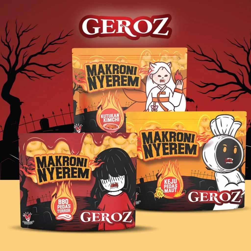 Jual Promo Geroz Makroni Nyerem 3 Varian Rasa BBQ Pedas, Keju Pedas ...