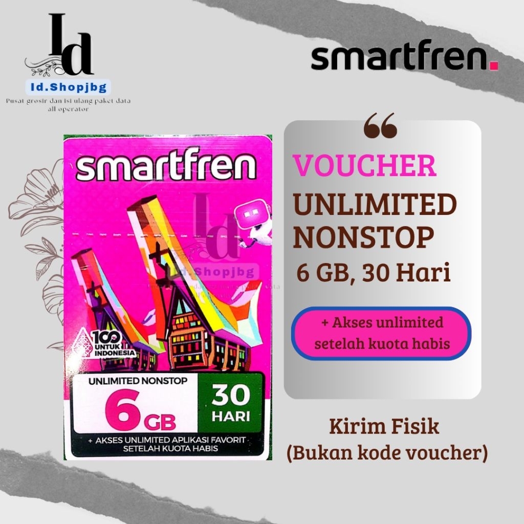 Jual Voucher Smartfren Unlimited Nonstop 6 GB, 30 Hari (Kirim Fisik ...