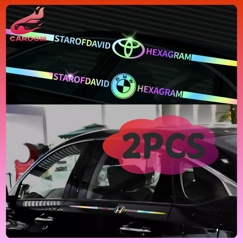 Jual CAROOM Pcs Stiker Banner Laser Mobil Sticker Reflektor Logo Mobil ...