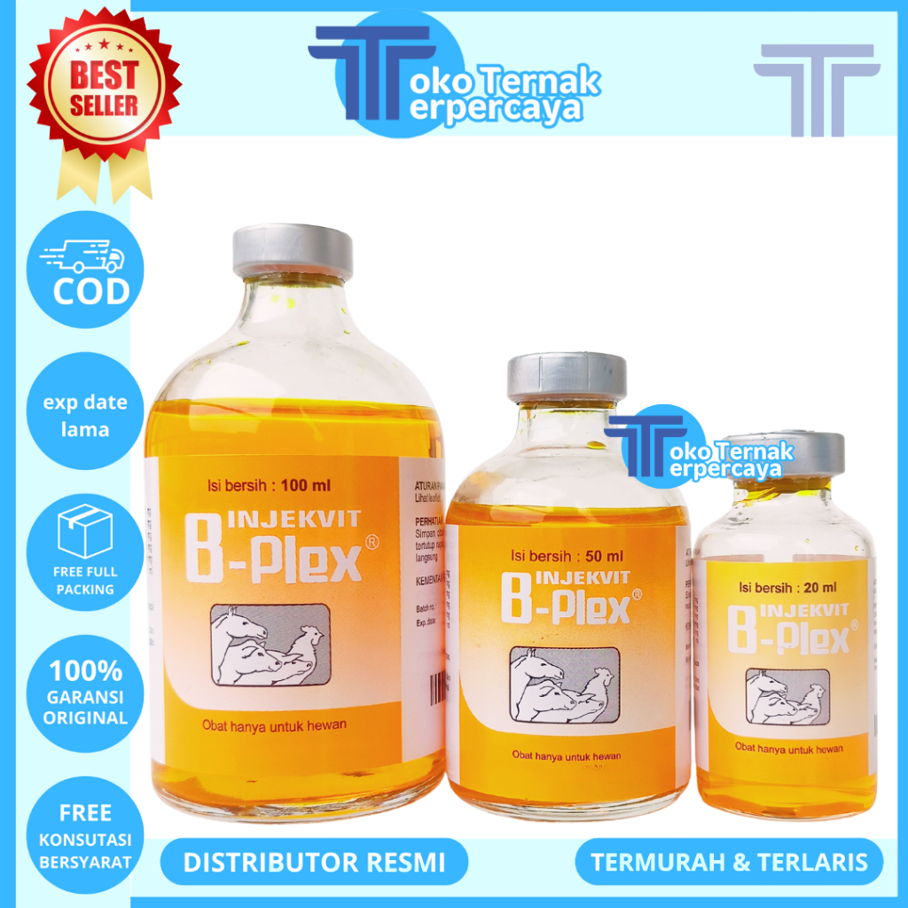 Jual INJEKVIT B PLEX VITAMIN B KOMPLEK 20ML 50 ML & 100 ML MEDION Meningkatkan Produktifitas ...