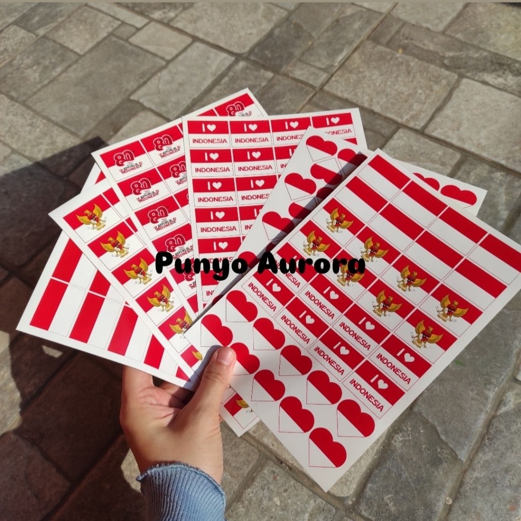 Jual Stiker bendera merah putih | Sticker wajah merah putih | Tempelan ...