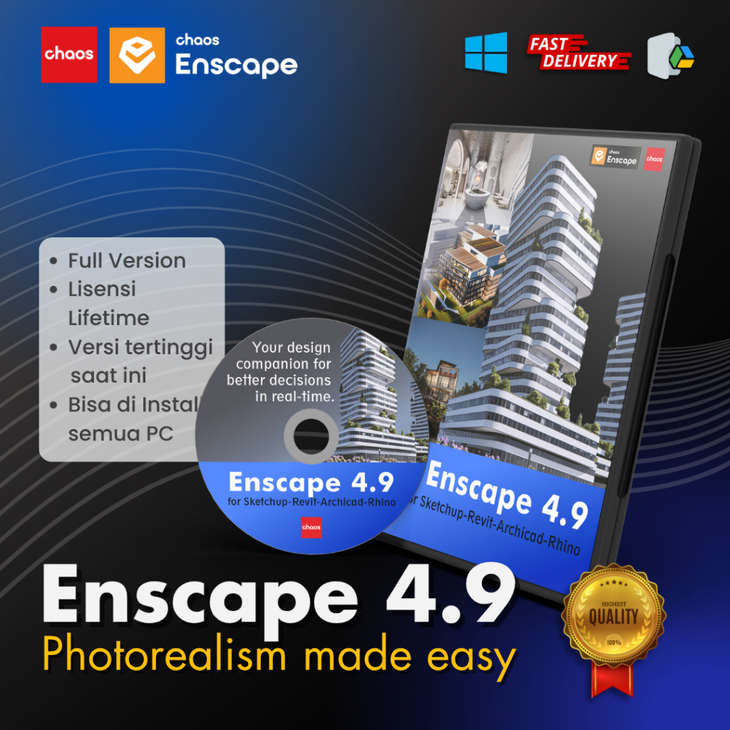 Jual Enscape 4.9.0.495 Full Version Lifetime + Assets Library v4.9 ...