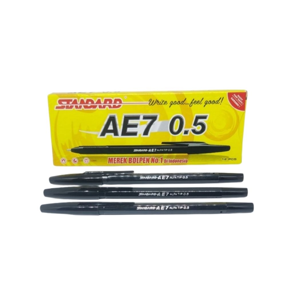 Jual Ballpoint Standard AET / 1Pak Pulpen Standart 0.5 PULPEN STANDART ...