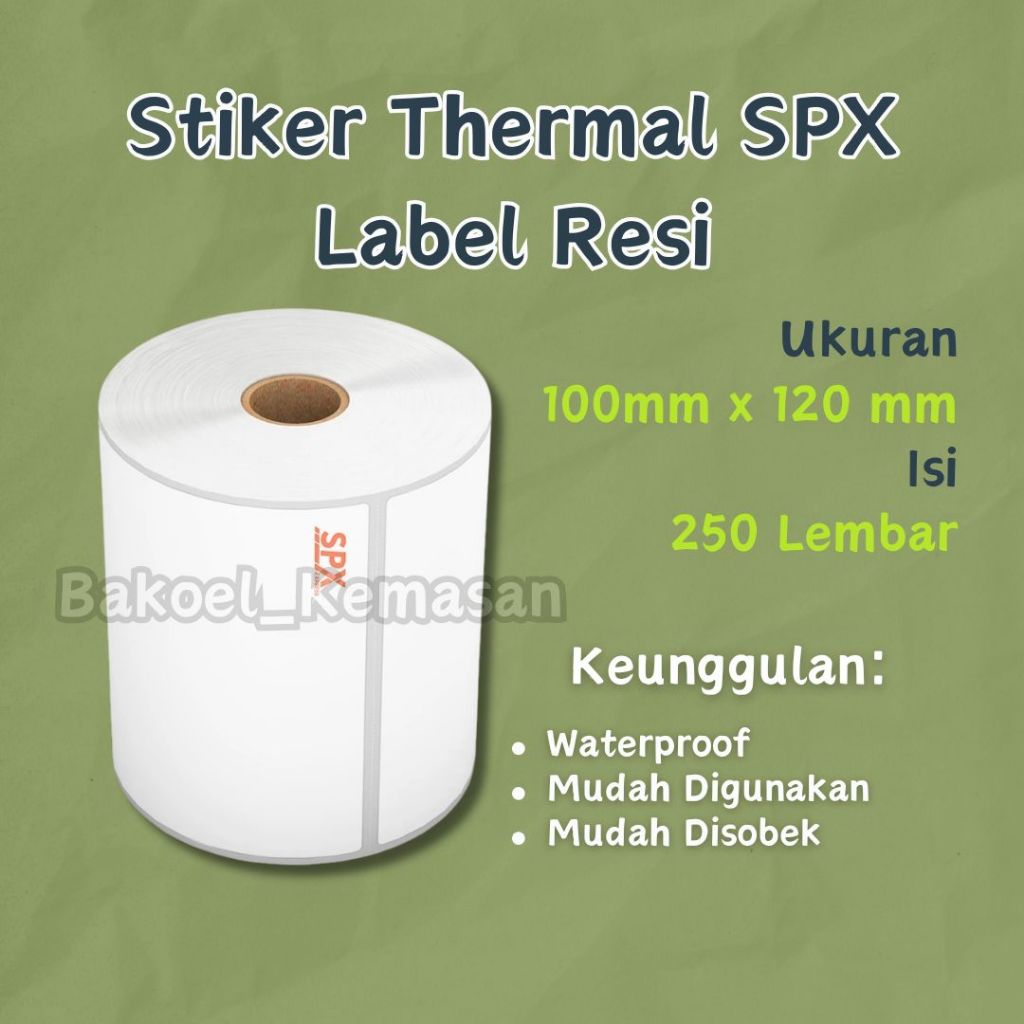 Jual Kertas Label Thermal SPX Printer (250 Lembar) Logo SPX Shopee ...