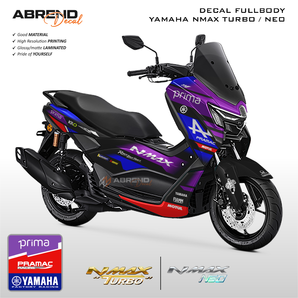 Jual Decal Fullbody Nmax Turbo Neo Livery Prima Pramac Yamaha Racing ...