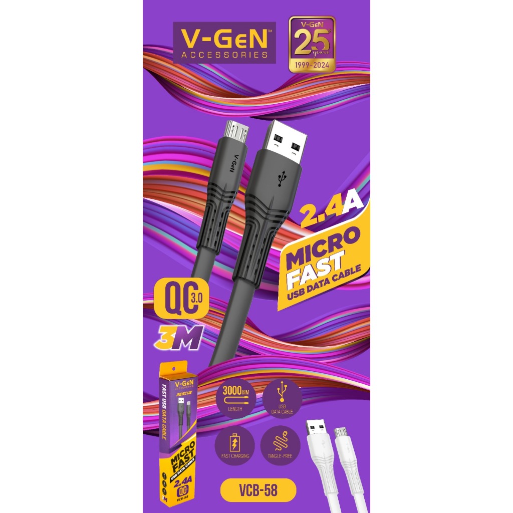 Jual Kabel Data MicroUSB V-GeN VCB-58 Fast Charging 2.4A Micro USB ...