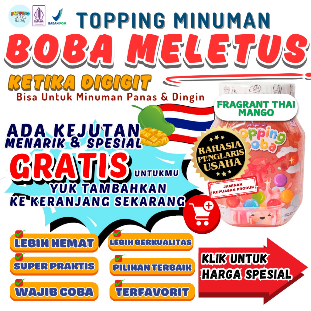 Jual Boba Meletus Dimulut Topping Minuman Instan - Popping Boba Pecah ...