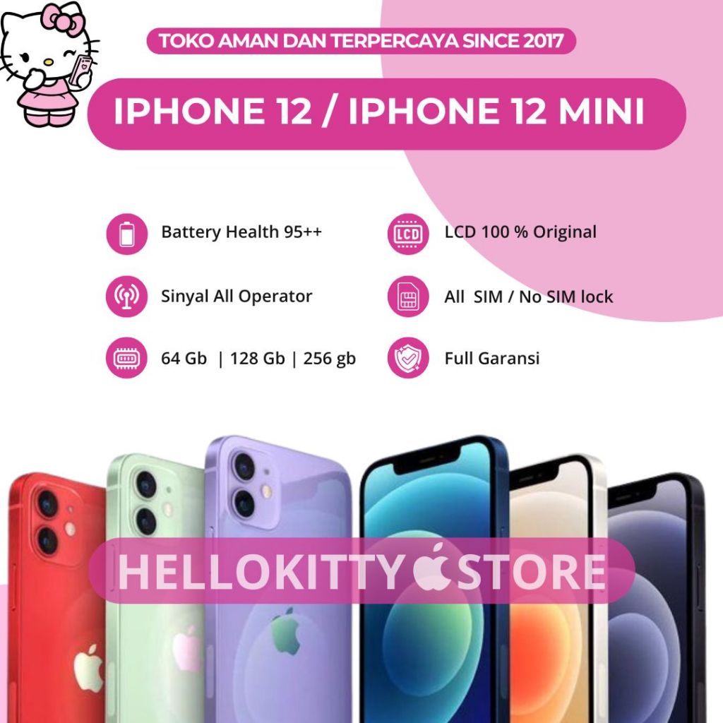 Jual IPHONE 12 - 12 Mini 64gb 128gb 256gb fullset Lcd Original Mulus | Shopee Indonesia