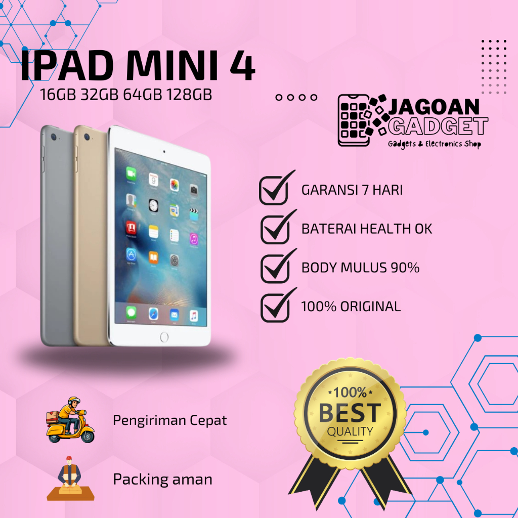 Jual iPad Mini 4 16GB 32GB 64GB 128GB Wifi Only Second Original Fullset | JAGOAN GADGET | Shopee ...