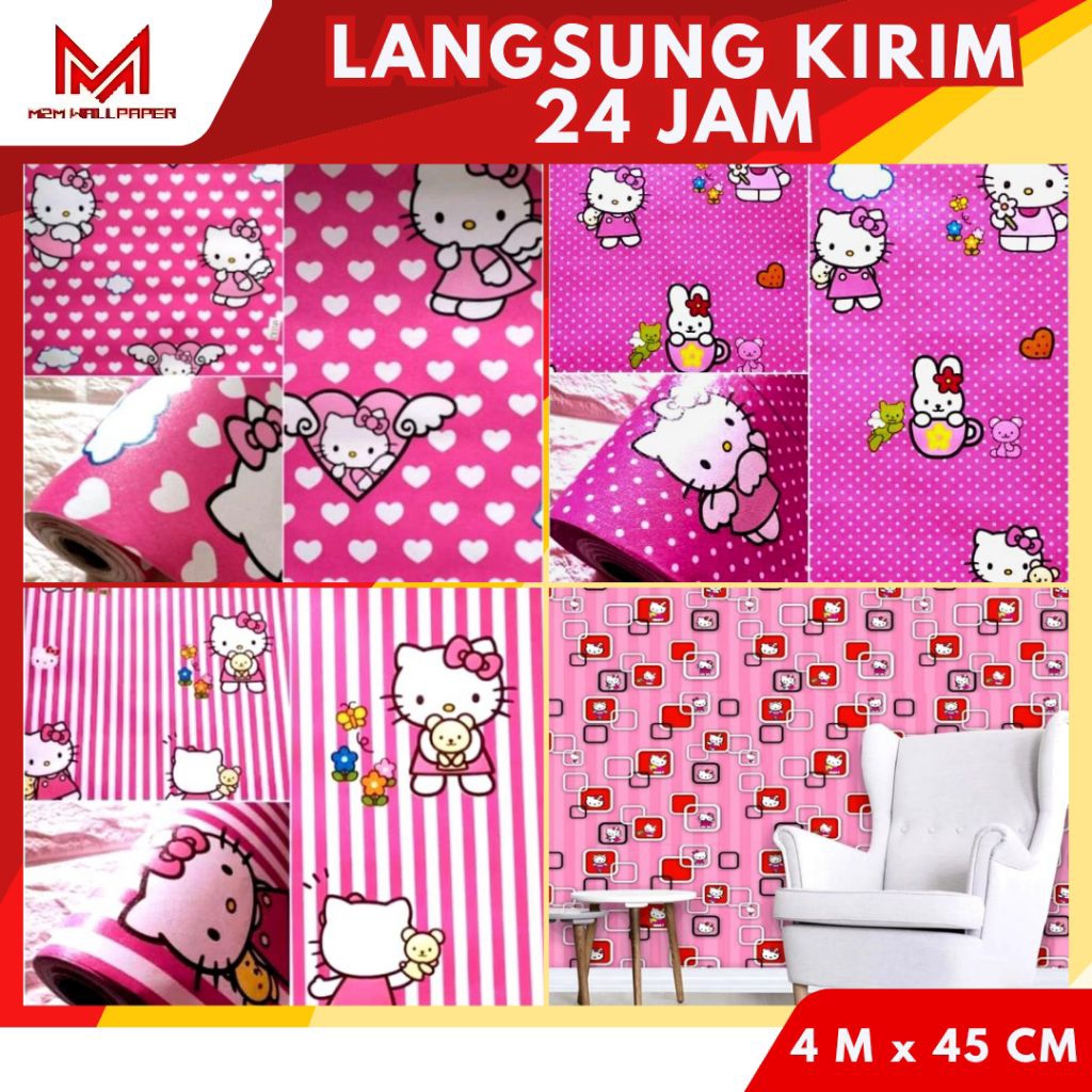 Jual Wallpaper Dinding Helkokitty Wallpaper Dinding Kamar Anak [ M2M ...