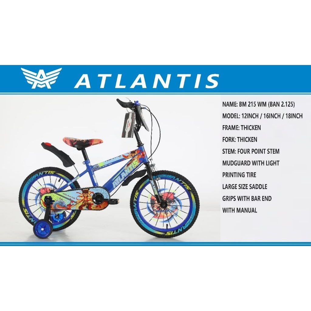 Jual SEPEDA ANAK LAKI LAKI BMX 12, 16, 18 INCH ATLANTIS AT 215FREE GIFT ...