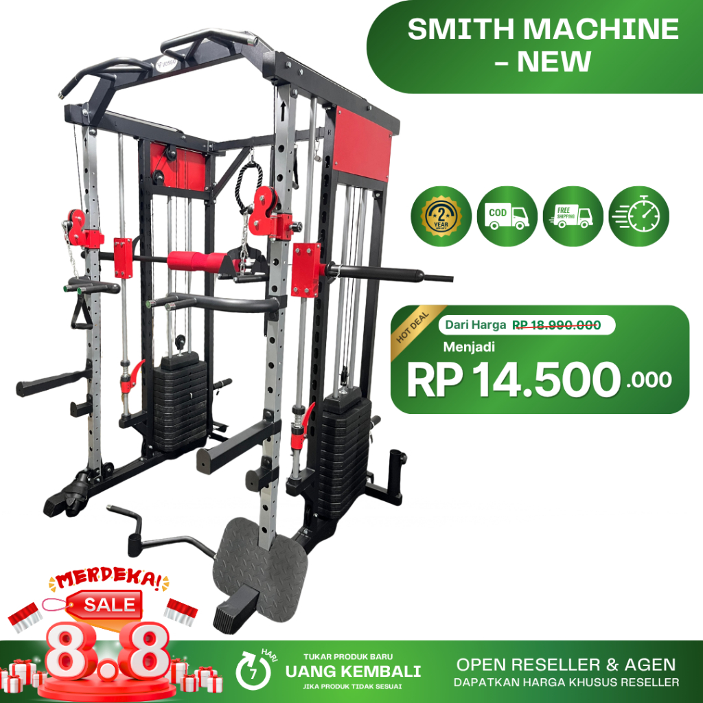 Jual Alat Fitness Smith Machine Squat Rack Multifungsi Home Gym Vosgo ...
