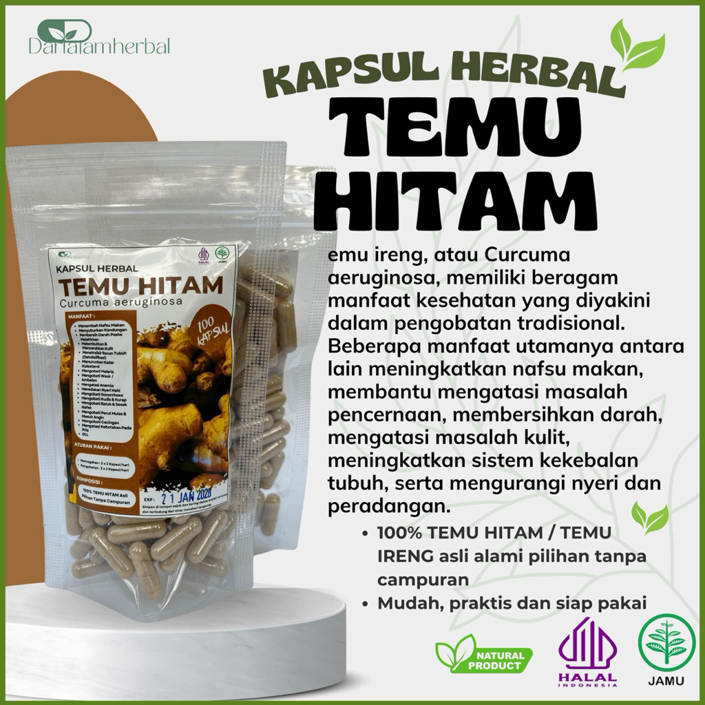 Jual Kapsul Herbal TEMU HITAM / TEMU IRENG isi 100 kapsul | Kapsul ...