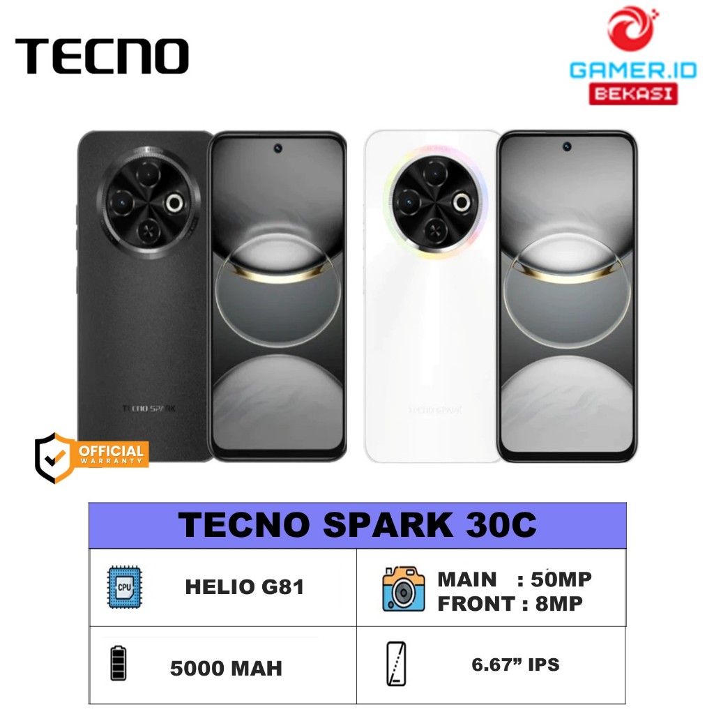 Jual TECNO SPARK 30C– 6GB+6GB+128GB, 120Hz Display, Sony 48M Camera ...