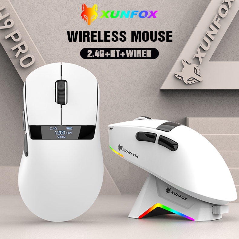 Jual Xunfox H9 Pro Mouse Gaming Bluetooth Wireless 3 Mode Surport Makro ...