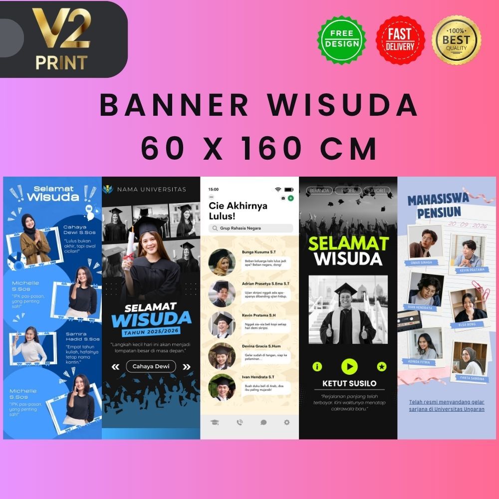 Jual CETAK BANNER SPANDUK WISUDA KELULUSAN GRADUATION SELAMAT WISUDA ...