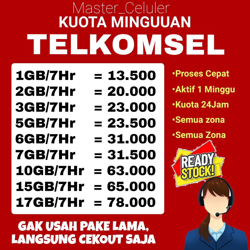 Jual KUOTA/PAKET DATA TELKOMSEL MURAH (MINGGUAN) | Shopee Indonesia