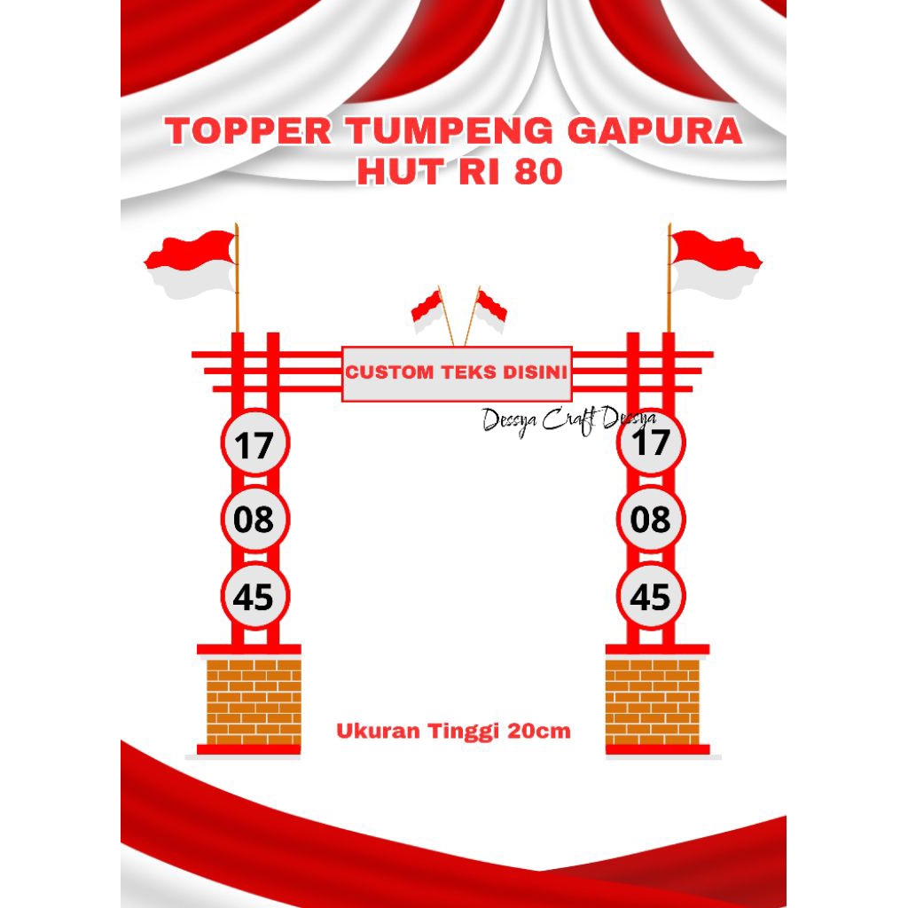 Jual TOPPER GAPURA HUT RI 80 TH - HIASAN TUMPENG GAPURA TEMA ...